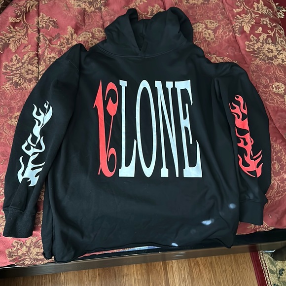 VLONE | Jackets & Coats | Vlone Red Black And White Hoodie Palm Angels ...